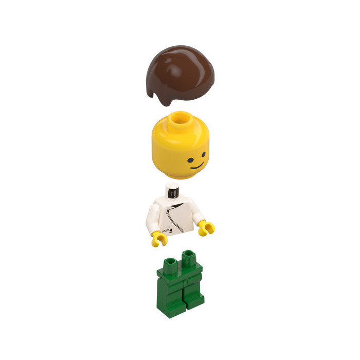 LEGO Dacta Minifigure with zippered torso and brown hair | Brick Owl ...