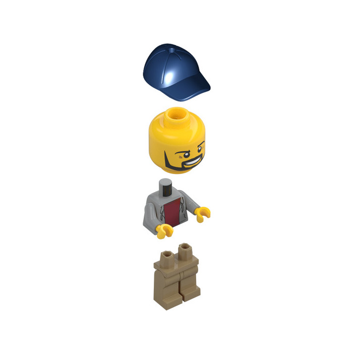 LEGO Dad with Gray Hoodie and Dark Tan Legs with Dark Blue Cap ...