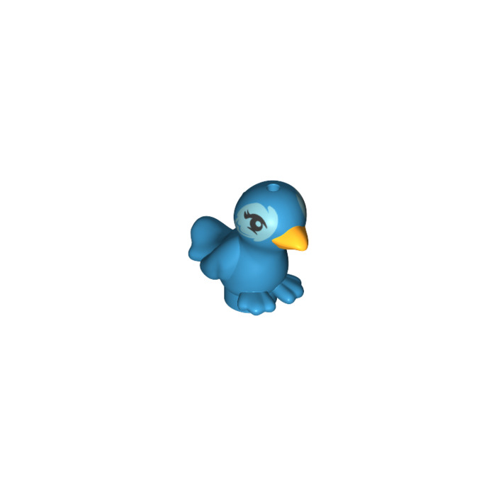 LEGO Dark Azure Bird with Feet Separate with Bright Light Orange Beak ...