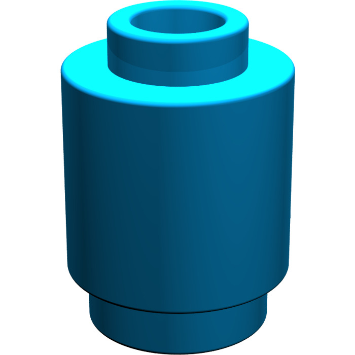 LEGO Dark Azure Brick 1 x 1 Round with Open Stud (3062 / 35390) | Brick ...