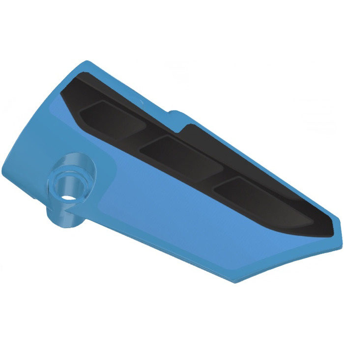 LEGO Dark Azure Curved Panel 4 Right with Engine Vents Sticker (64391 ...
