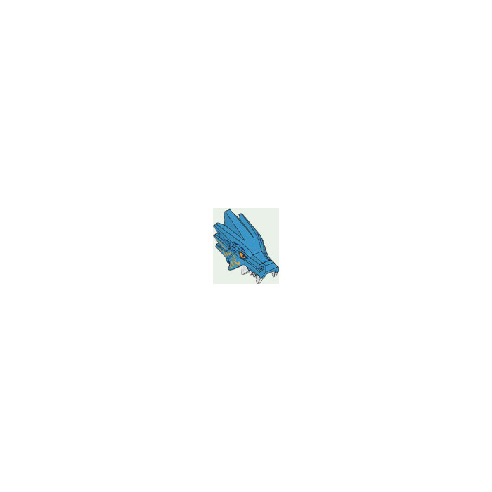 LEGO Dark Azure Dragon Head with Orange Eyes and Markings (1109 ...
