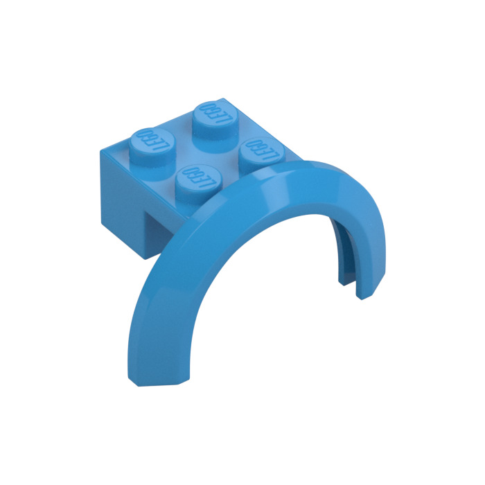 LEGO Dark Azure Mudguard Brick 2.5 x 4 x 1.7 with Wheel Arch (50745 ...