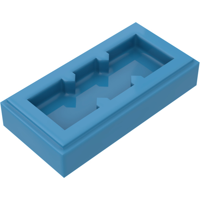 LEGO Dark Azure Plate 1 x 2 with 1 Stud (with Groove and Bottom Stud ...