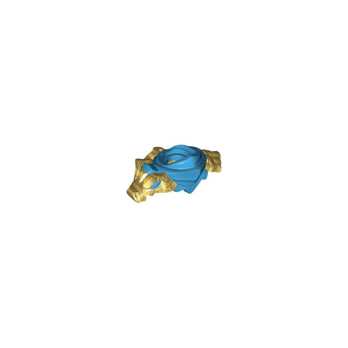 LEGO Dark Azure Shoulder Armor with Wrap and Pearl Gold Dragon (7104 ...