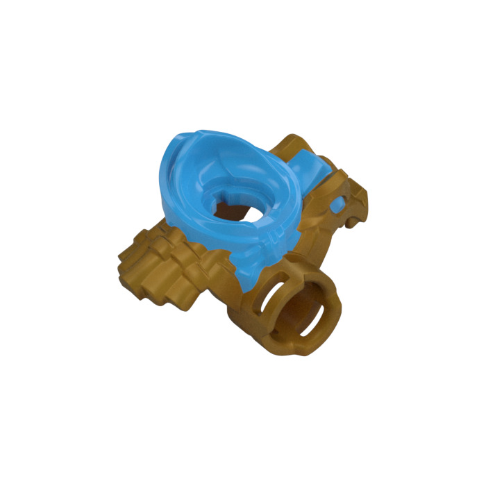 LEGO Dark Azure Shoulder Armor with Wrap and Pearl Gold Dragon (7104 ...