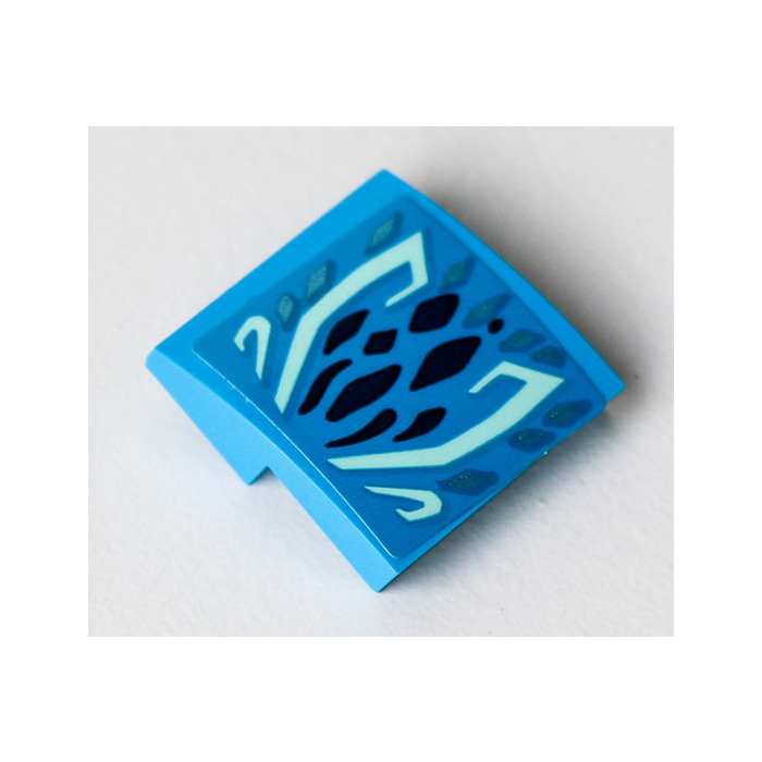LEGO Dark Azure Slope 2 x 2 Curved with rear Scale (Left) Sticker ...