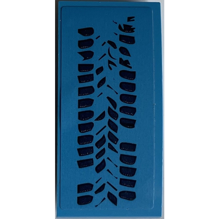 LEGO Dark Azure Slope 2 x 4 Curved with Black Tyre Tracks Sticker ...