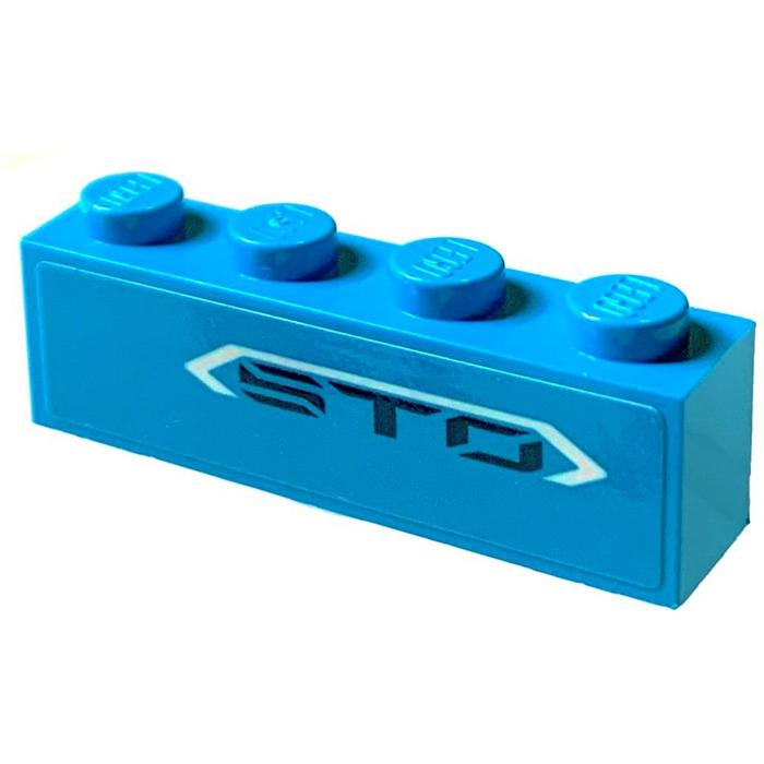 LEGO Brick 1 x 4 with 4 Studs on One Side with STO right corner Sticker ...
