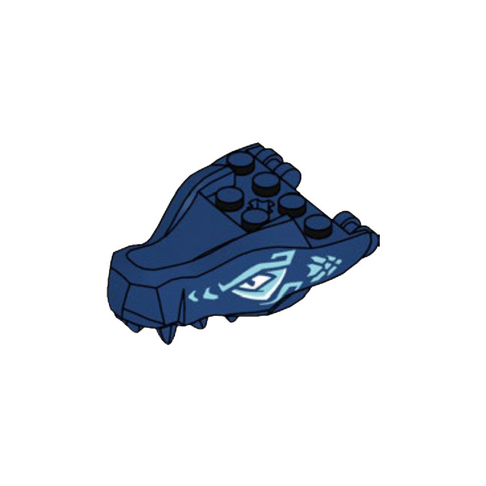 LEGO Dragon Head with Bar Handles with Light Aqua Eyes and Light Blue ...