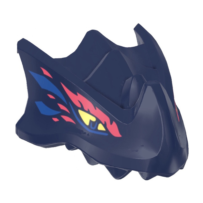 LEGO Dragon Head with Horn with Dark Pink and Blue Markings (7243 / ...