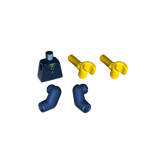 LEGO Dark Blue Harry Potter Torso with Dark Blue Arms and Yellow hands ...