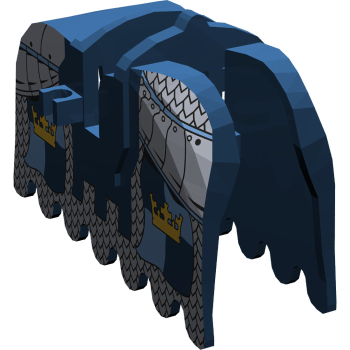 LEGO Dark Blue Horse Barding with Gold Crowns and Silver Chain Mail (2490 / 59892) | Brick Owl ...