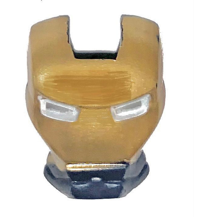 LEGO Dark Blue Iron Man Visor with Iron Legion Gold Face and White Eyes ...