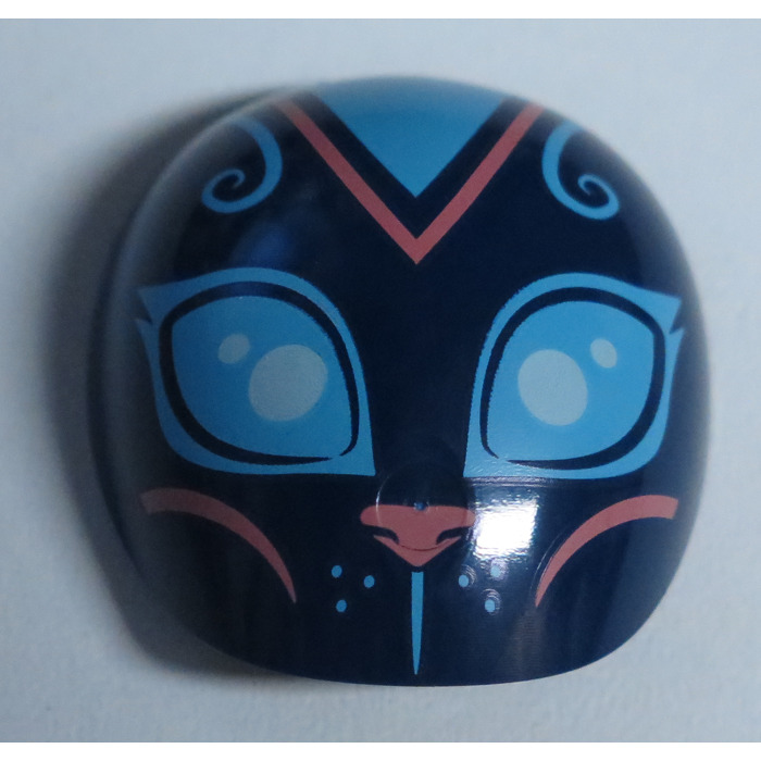 LEGO Large Round Shoulder Armor with Cat Face with Medium Azure Eyes ...