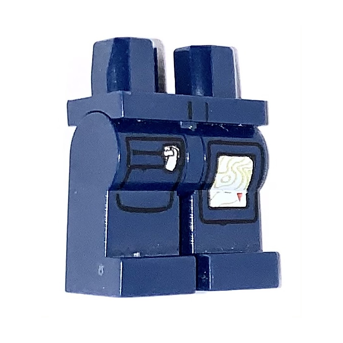 LEGO Dark Blue Minifigure Hips and Legs with Pocket & Map Decoration ...