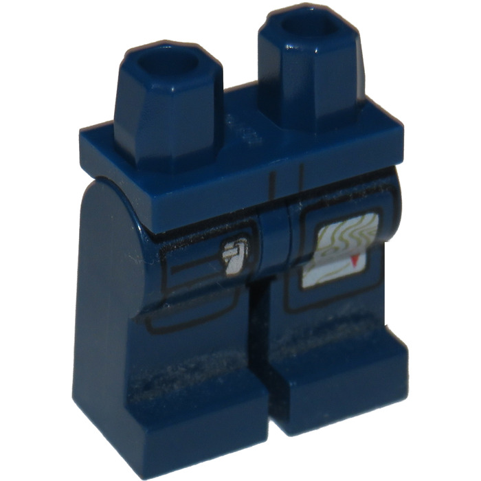 LEGO Dark Blue Minifigure Hips and Legs with Pocket & Map Decoration ...