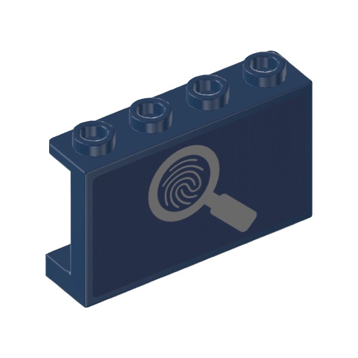 LEGO Dark Blue Panel 1 x 4 x 2 with Magnifying Glass and Fingerprint ...