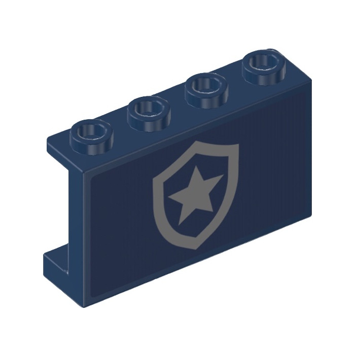 LEGO Dark Blue Panel 1 x 4 x 2 with Police Badge Sticker (14718 ...