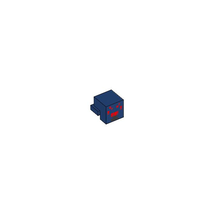 LEGO Dark Blue Pixelated Minecraft Animal Head with Spider Face with ...
