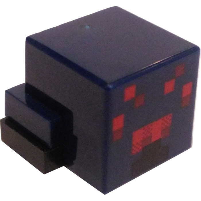 LEGO Dark Blue Pixelated Minecraft Animal Head with Spider Face with ...