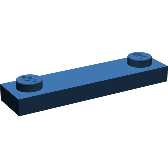 LEGO Dark Blue Plate 1 x 4 with Two Studs without Groove (92593 ...