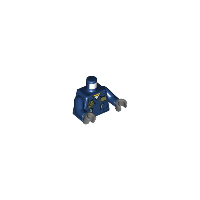 LEGO Dark Blue Police Helicopter Pilot Torso with Zippered Pockets and ...