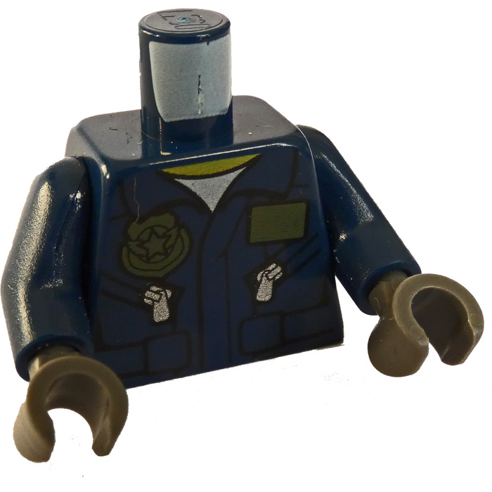 LEGO Dark Blue Police Helicopter Pilot Torso with Zippered Pockets and ...