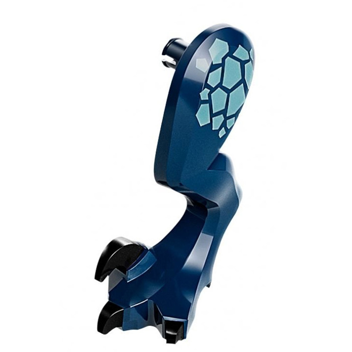 LEGO Raptor Back Left Leg (Large) with Metallic Light Blue Scales ...