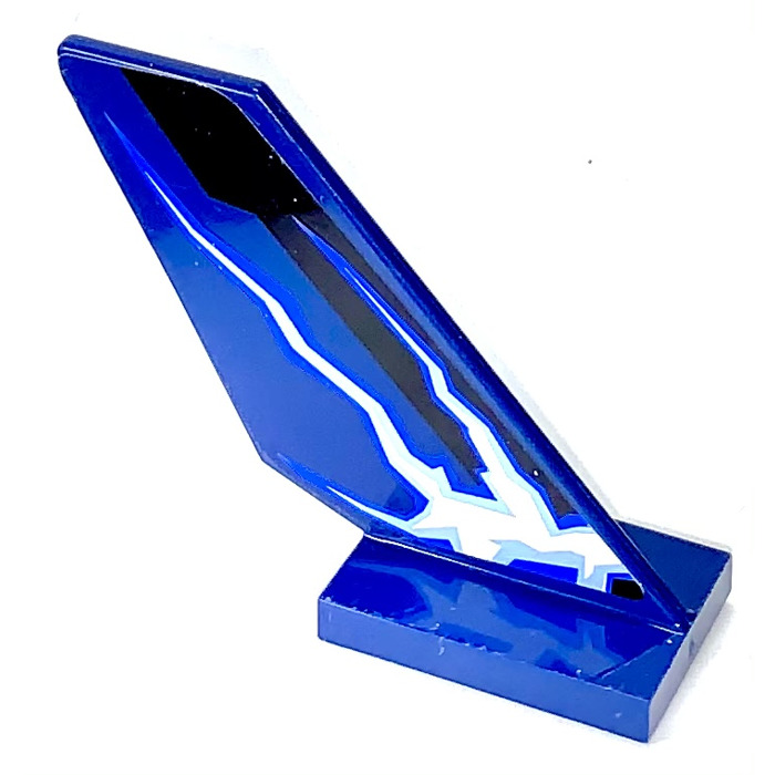 LEGO Dark Blue Rudder 2 x 4 x 6 with Lightning (Right) Sticker (6239 ...