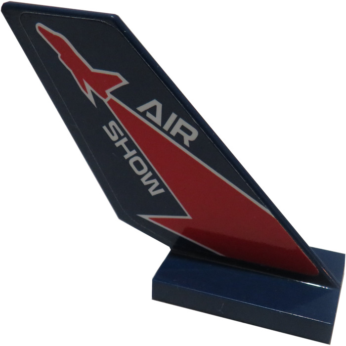 LEGO Dark Blue Rudder 2 x 4 x 6 with Red Lightning and Air Show Sticker ...