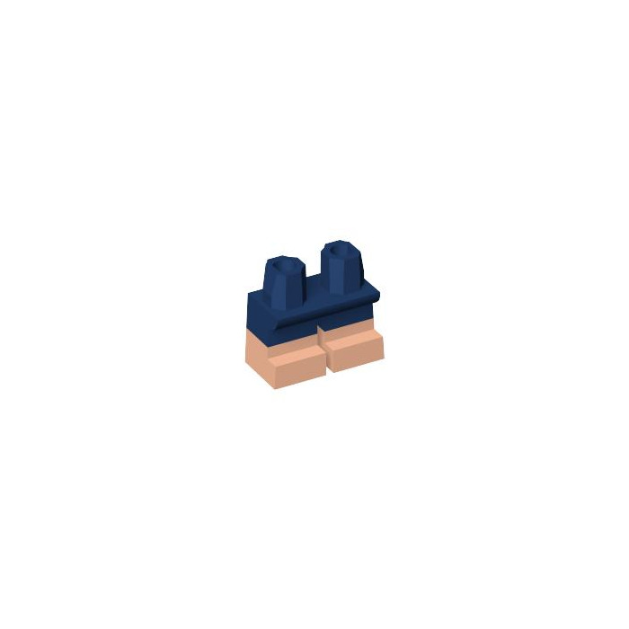LEGO Dark Blue Short Legs with Light Flesh Lower Legs (5963 / 37679 ...
