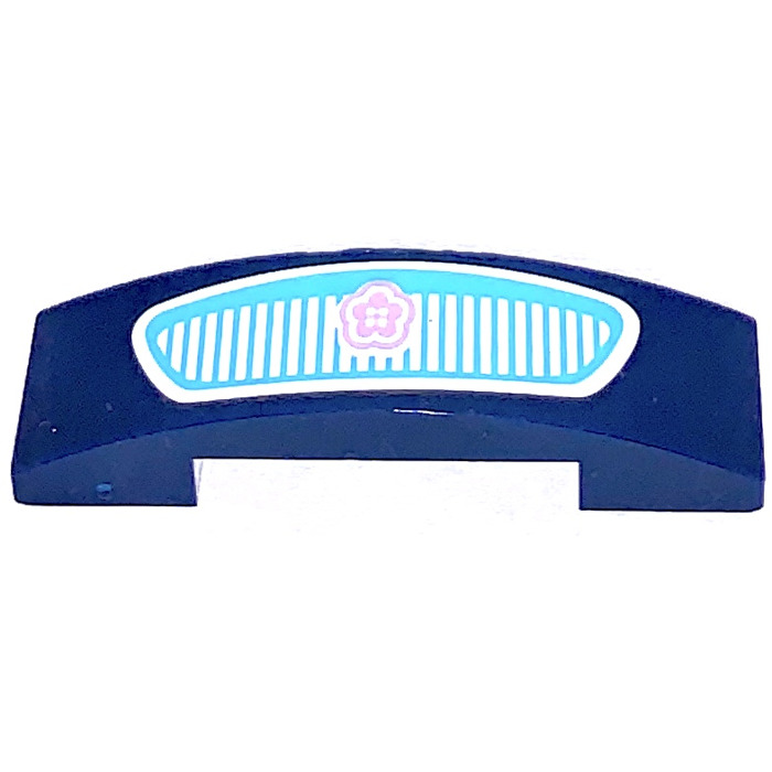 LEGO Dark Blue Slope 1 x 4 Curved Double with Car Front Sticker (93273 ...