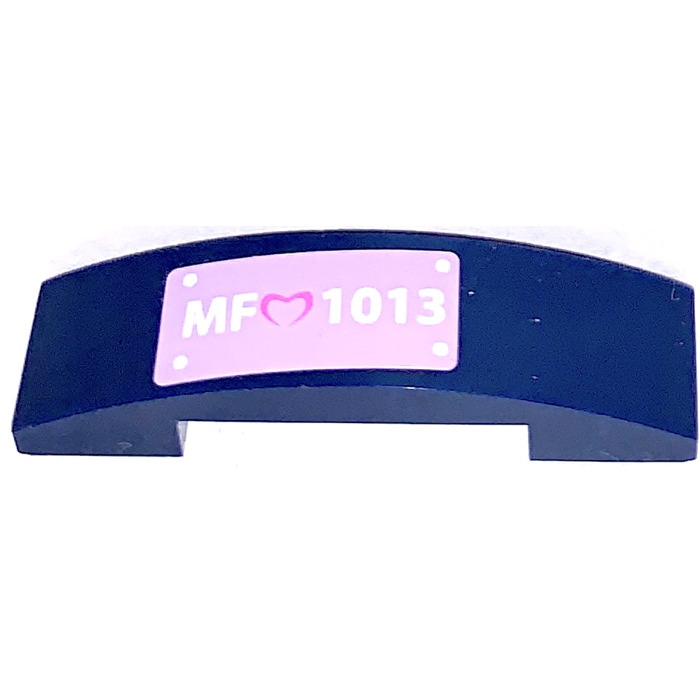 LEGO Dark Blue Slope 1 x 4 Curved Double with License plate MF1013 Sticker (93273) | Brick Owl ...