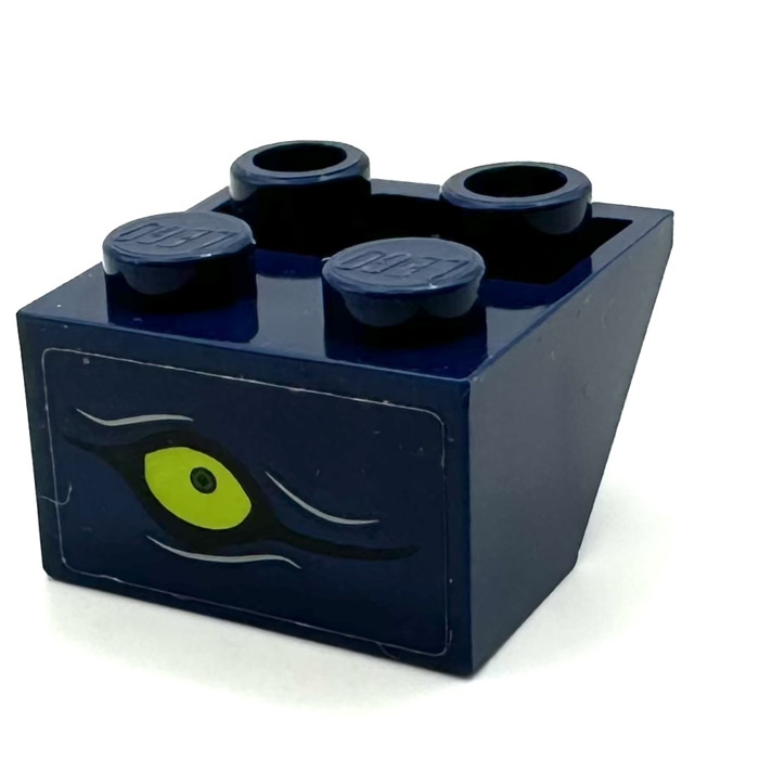 LEGO Slope 2 x 2 (45°) Inverted with Lime Eye and White Lines Sticker ...