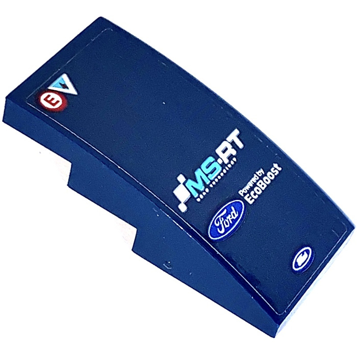 LEGO Dark Blue Slope 2 x 4 Curved with MS-RT Ford Sticker (93606 ...