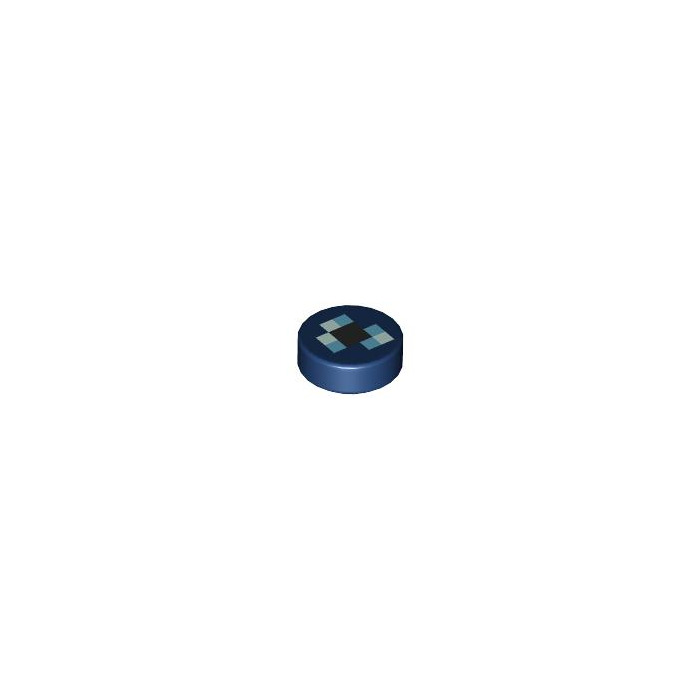 LEGO Dark Blue Tile 1 x 1 Round with Minecraft Ender Pearl Pattern ...