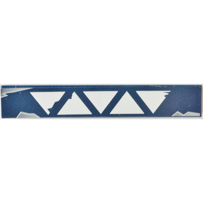 LEGO Dark Blue Tile 1 x 6 with Vulture Droid White Triangles - Design 3 ...