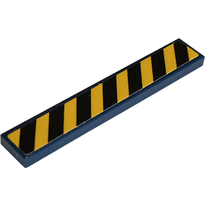 LEGO Tile 1 x 6 with Yellow and Black Diagonal Stripes Sticker | Brick ...