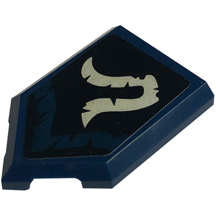 LEGO Tile 2 x 3 Pentagonal with Curly Symbols (Right) Sticker (22385 ...