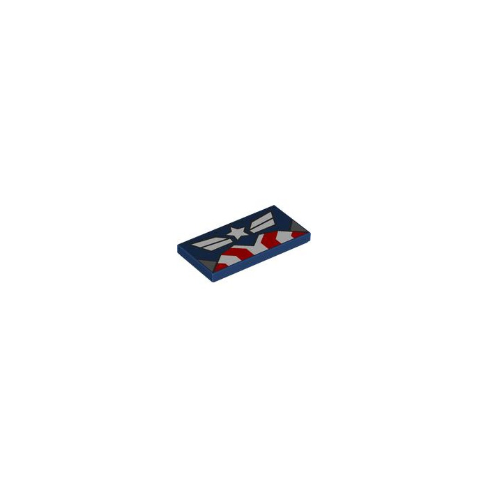 LEGO Dark Blue Tile 2 x 4 with Captain America Star (87079 / 108816 ...
