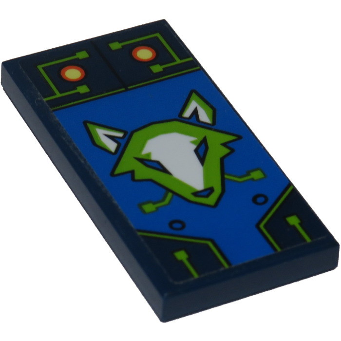 LEGO Dark Blue Tile 2 x 4 with Fox Head Sticker (87079) | Brick Owl ...