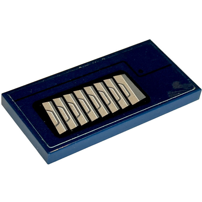 LEGO Tile 2 x 4 with Silver Vents (Right) Sticker (87079) | Brick Owl ...