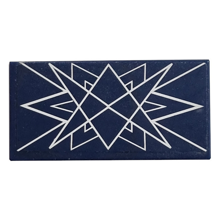 LEGO Dark Blue Tile 2 x 4 with Star Lines Sticker (87079) | Brick Owl ...