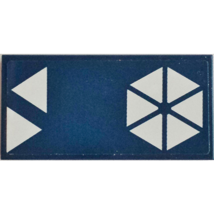LEGO Dark Blue Tile 2 x 4 with Traingles 8086 Sticker (87079) | Brick ...