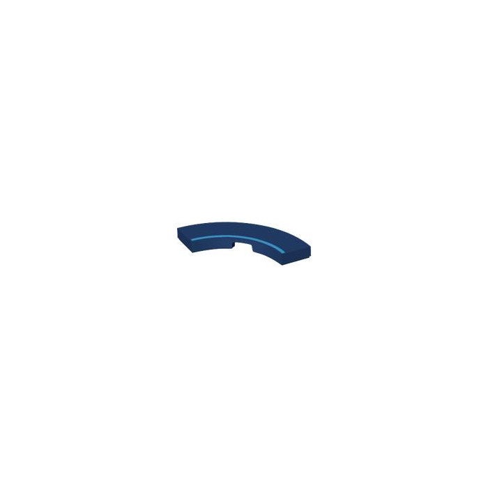 LEGO Dark Blue Tile 3 x 3 Curved Corner with Dark Azure Stripe (79393 ...
