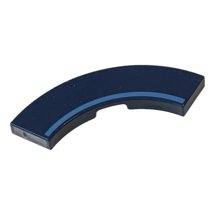 LEGO Dark Blue Tile 3 x 3 Curved Corner with Dark Azure Stripe (79393 ...