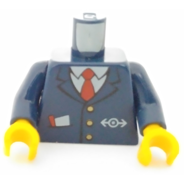 LEGO Dark Blue Torso with Jacket, White Shirt, Red Tie, and ...