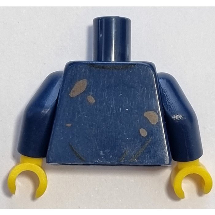LEGO Dark Blue Torso with Robe Print featuring Sand Blue Trim and dirt ...