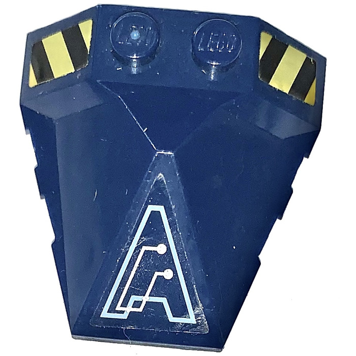 LEGO Dark Blue Wedge 4 x 4 Quadruple Convex Slope Center with Yellow ...